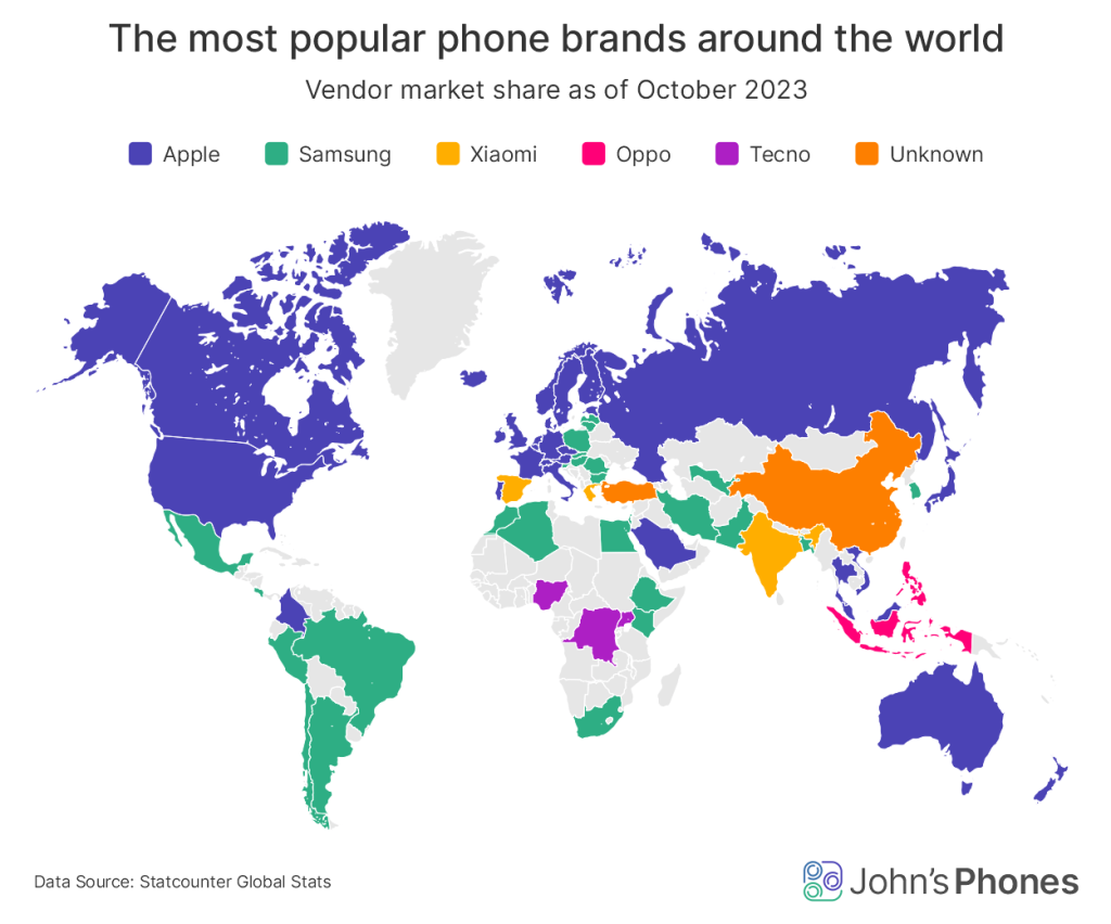 The Most Popular Phone Brands in Every Country in 2023 | Tech | Business | Economy